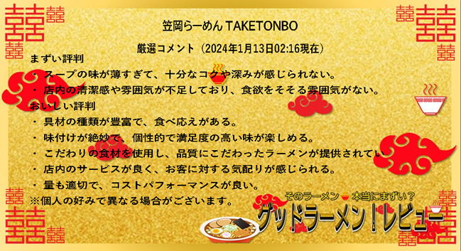 笠岡らーめんTAKETONBOはまずい？うまい？味＆【10種】更においしい食べ方を徹底吟味をしてみた|美味しいラーメン | グッドラーメン！レビュー